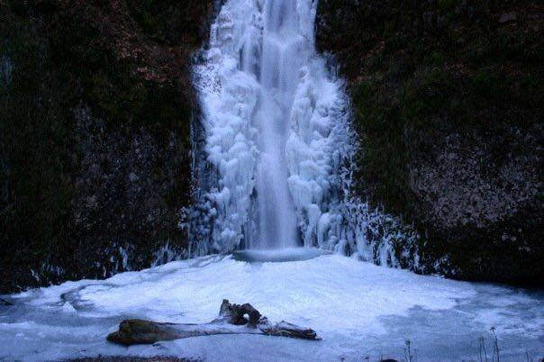 Frozen Waterfall In Oregon