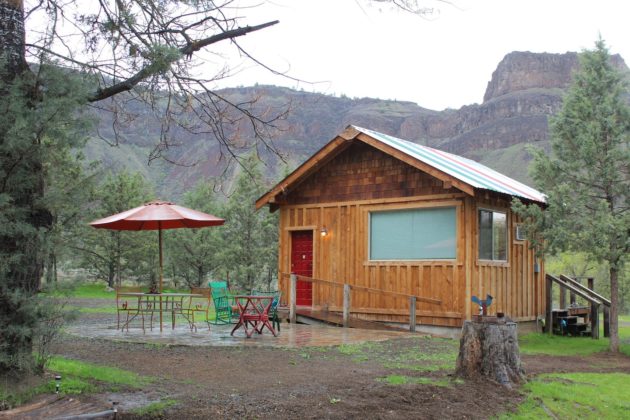 Unwind At a Rustic Oregon Cabin With This Gorgeous Mountain View