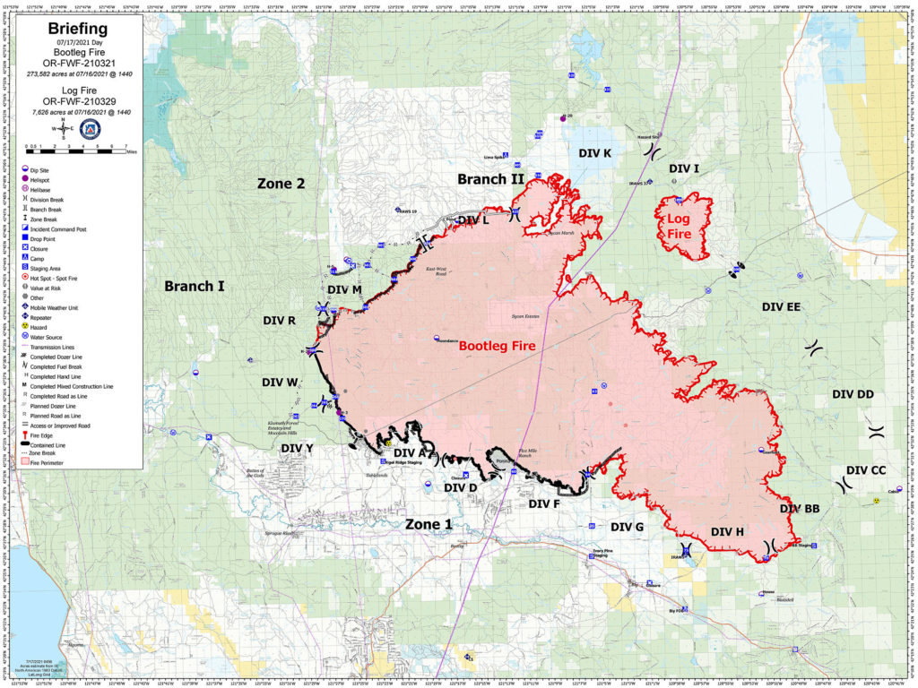 Bootleg Fire Perimeter Now 200 Miles