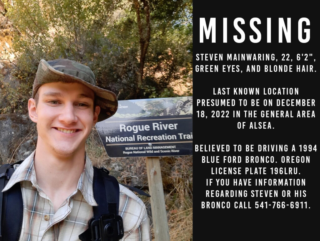 22 Year Old From Klamath Falls Still Missing, Search Underway