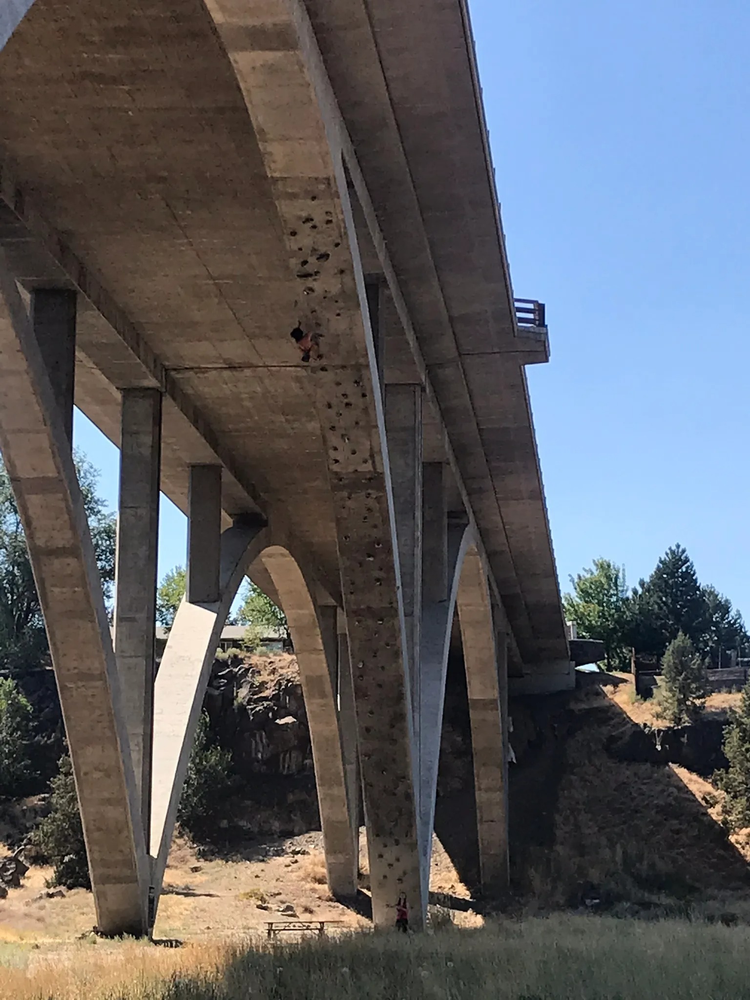 This Bridge in Oregon is the Unlikely Location for a Popular Climbing Route