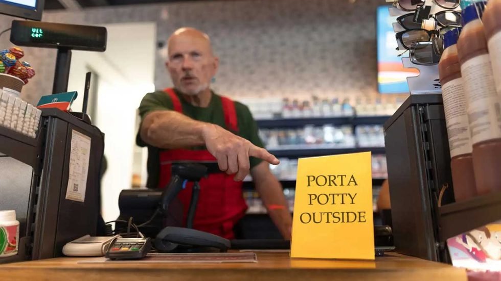 Man’s Dignity Evaporates As Clerk Silently Points to Sign Reading ...