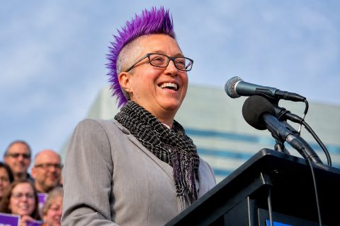 Gov. Tina Kotek Debuts Bold New Purple Mohawk